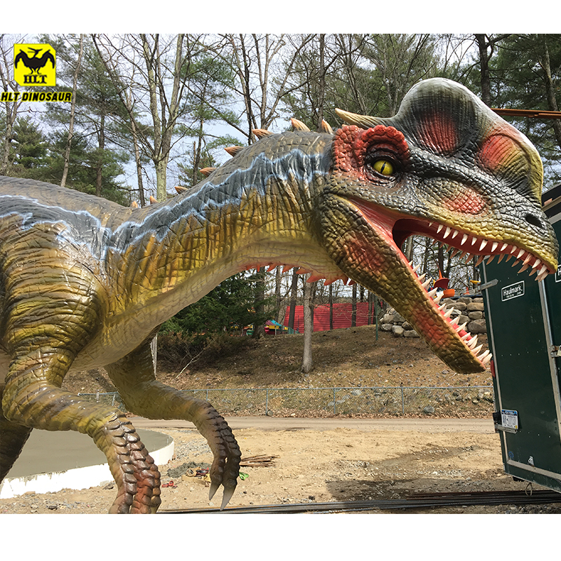 Colorful Robotic Dilophosaurus Model For Indoor&Outdoor