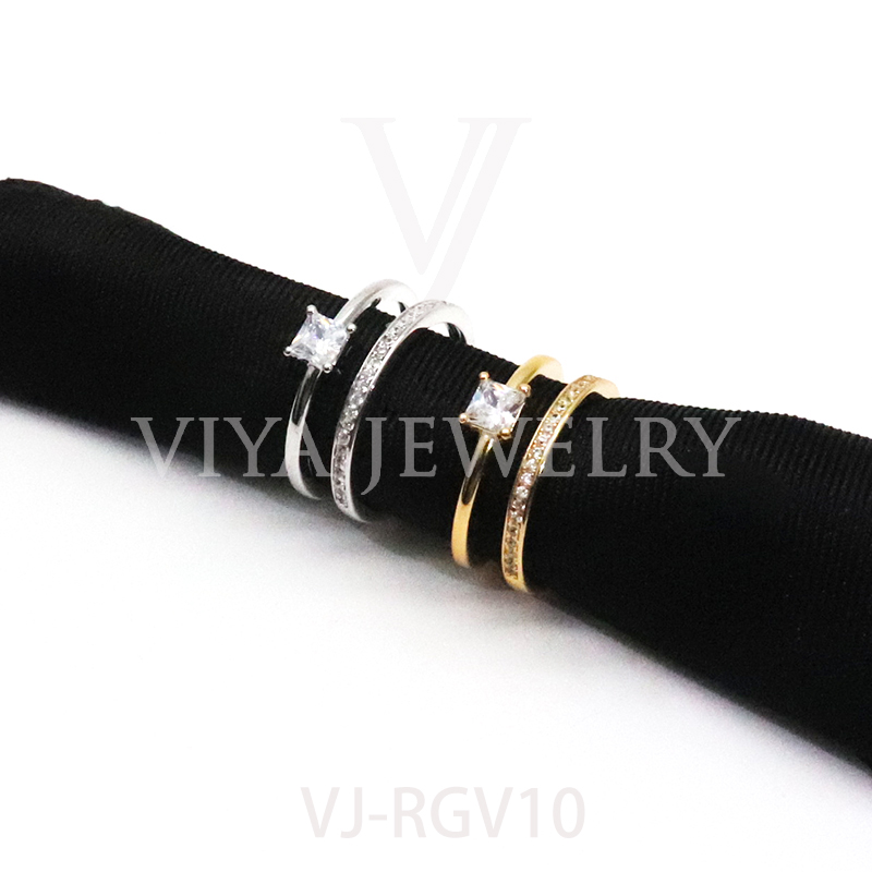 Women Sterling Silver Double ring