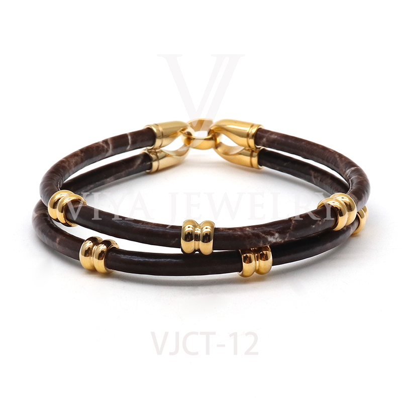 Fashion Marble Leather Twins Bracelet