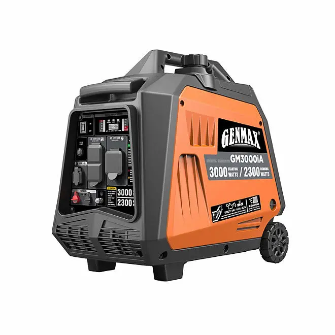 GENMAX GM3000iA 3000 Watt Portable Inverter Generator - CO Sensor