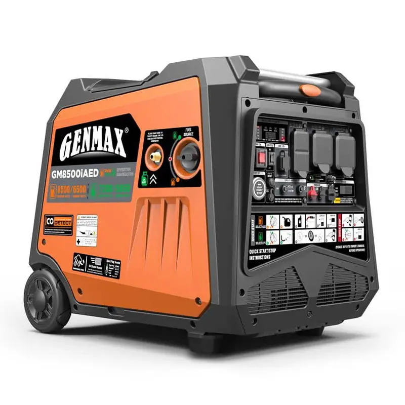 GENMAX GM8500iAED 8500 Watt Remote Start Gasoline Propane Inverter Generator