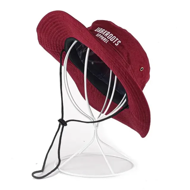 Custom Wide Brim Bucket Hat With String