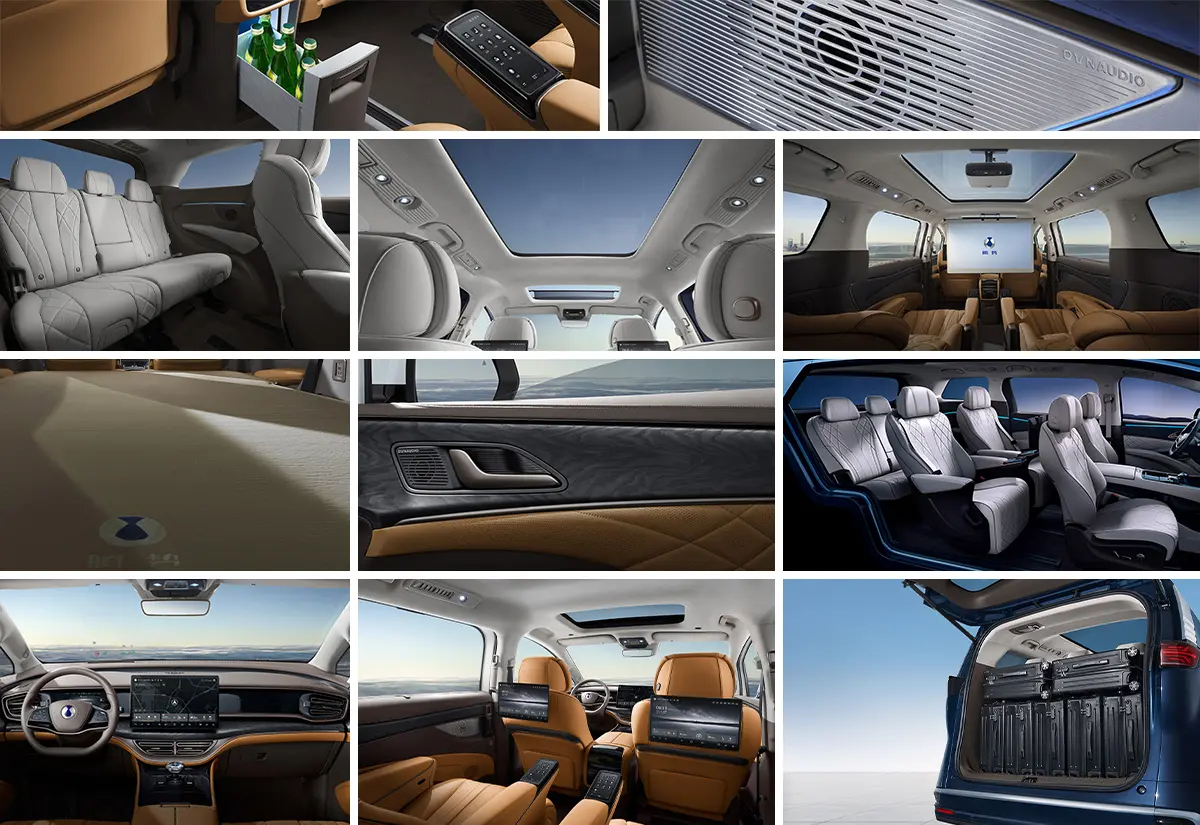 Гибрид Denza D9 DM-i （BYD и Мерседес-Бенц）1.5Т 139 л.с. запас хода 970/980/1050км 7-местный ...